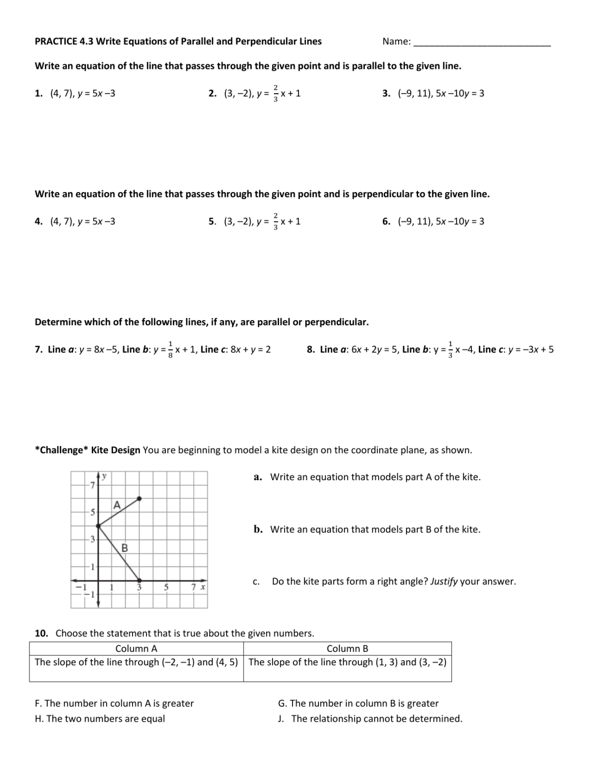 28 Writing Equations Of Parallel And Perpendicular Lines Worksheet Writing Worksheets