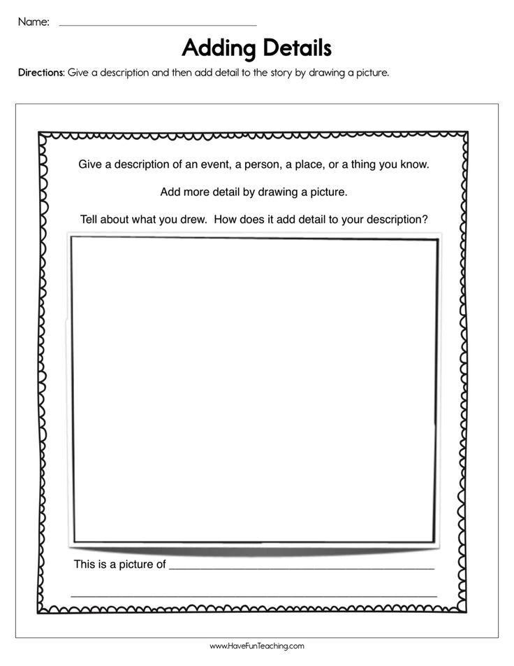 Adding Details To Writing Worksheets Writing Worksheets