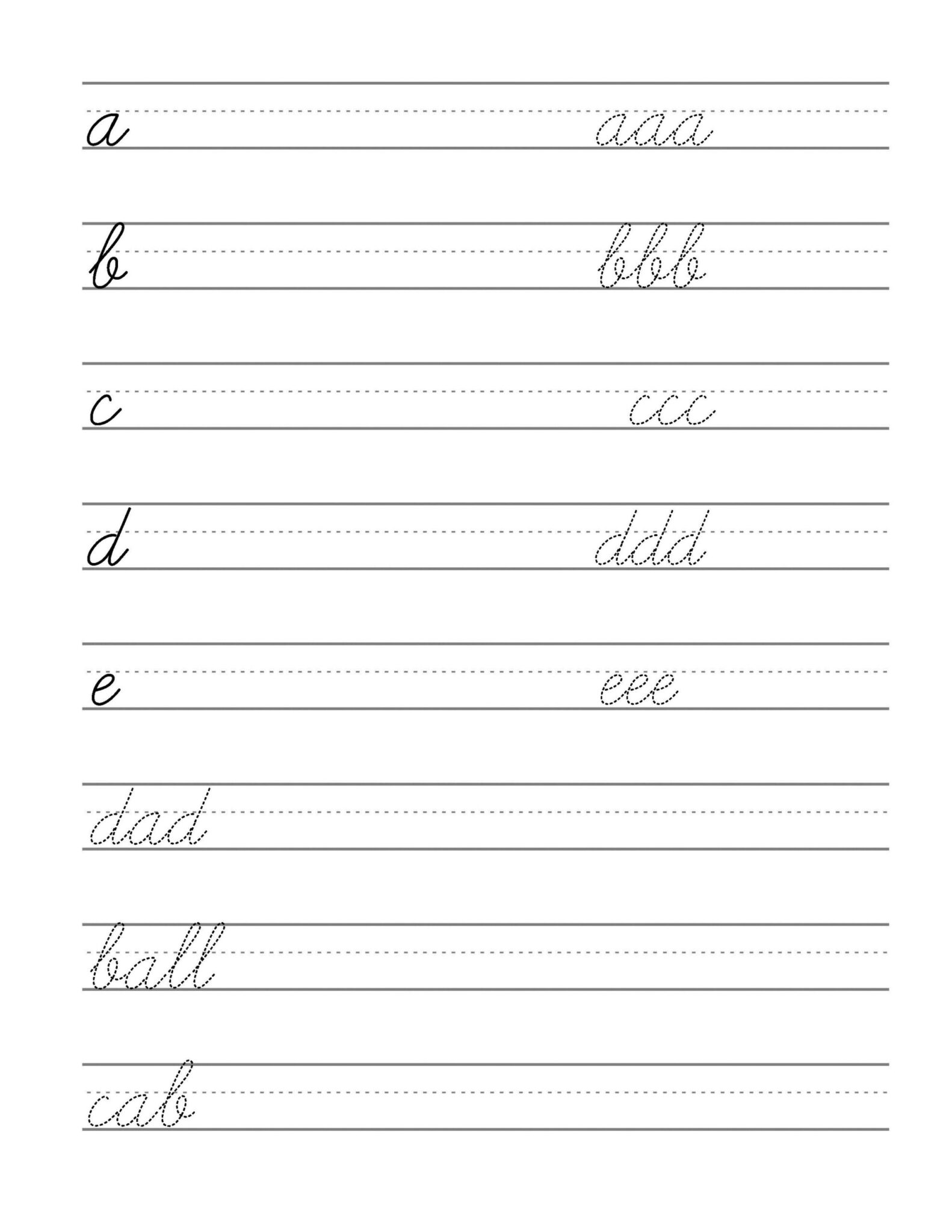 Cursive Alphabet Dotted Lines AlphabetWorksheetsFree | Writing Worksheets