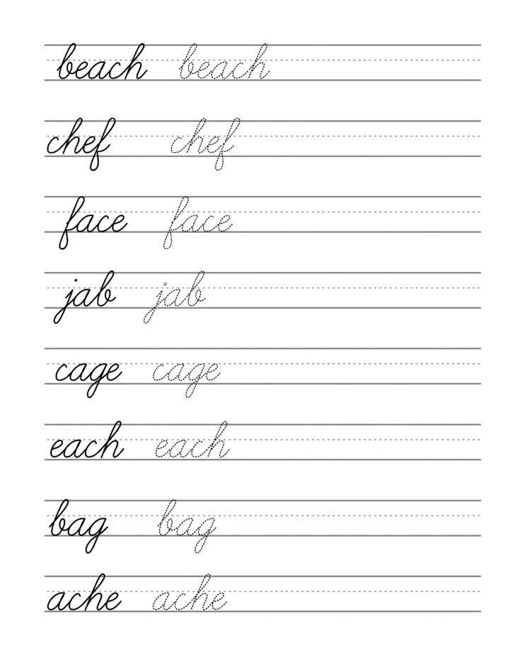 Free Printable Cursive Handwriting Worksheets For 5th Grade Writing 