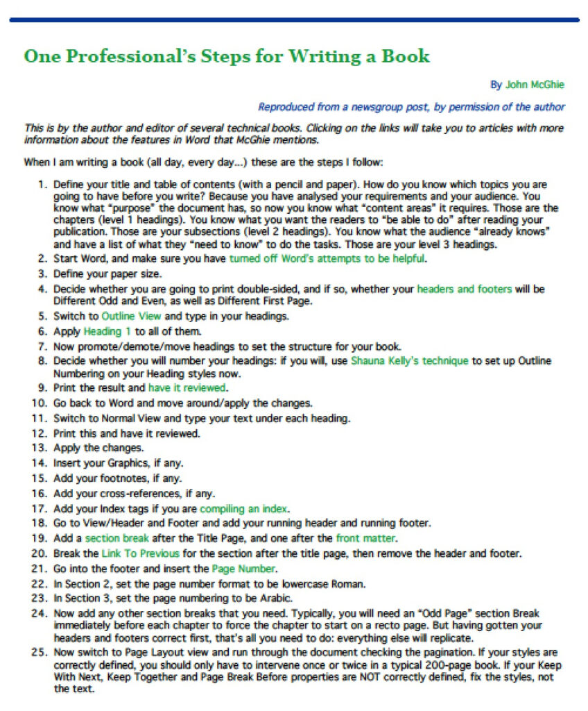 Novel Writing Template For Word | Writing Worksheets