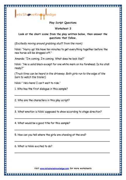 Play Script Writing Worksheets Writing Worksheets