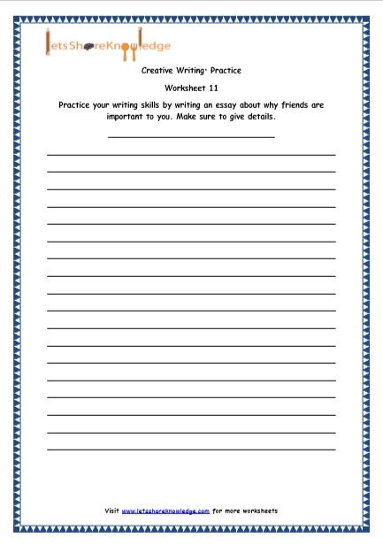 Writing Worksheet Grade 4 Writing Worksheets