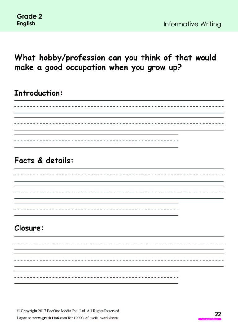 Informative Writing Worksheets | Writing Worksheets