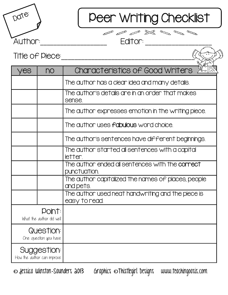 Creative Writing Peer Review Worksheet Writing Worksheets