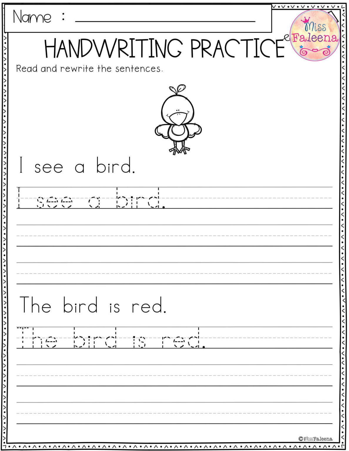 Free Printable Writing Kindergarten Worksheets | Writing Worksheets