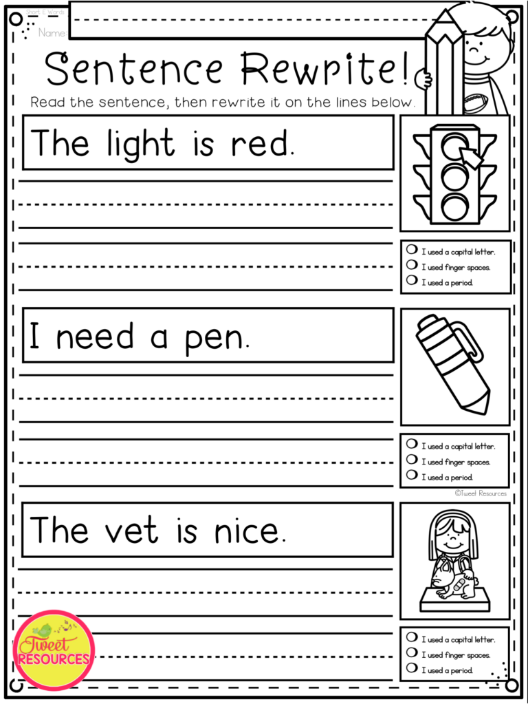 Sentence Structure Worksheets 1st Grade Thekidsworksheet | Writing ...