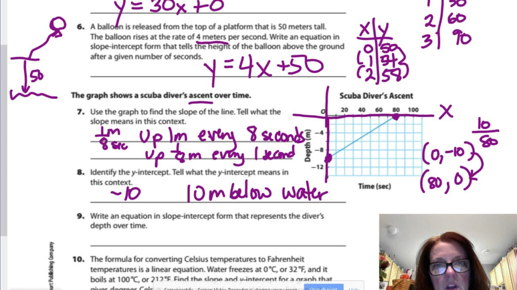 Writing Linear Equations From Situations And Graphs Worksheet Answer ...
