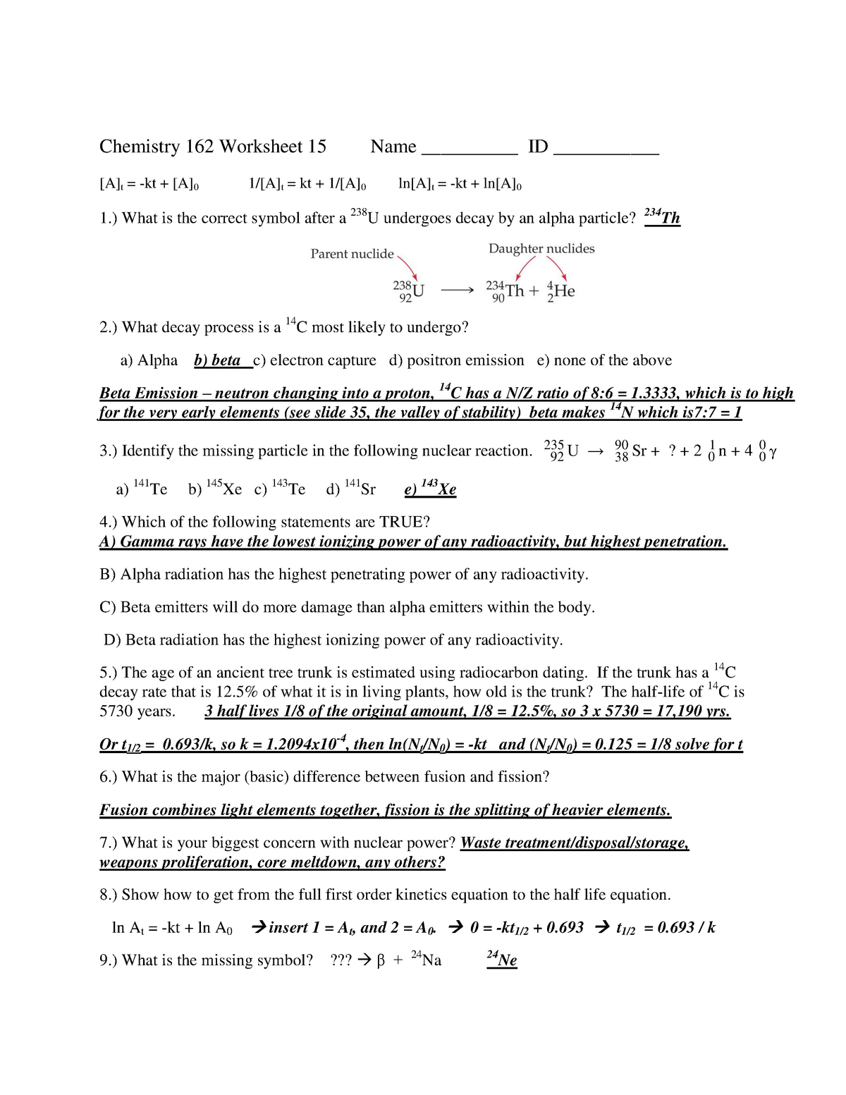 Writing Nuclear Equations Chem Worksheet 4 4 Writing Worksheets